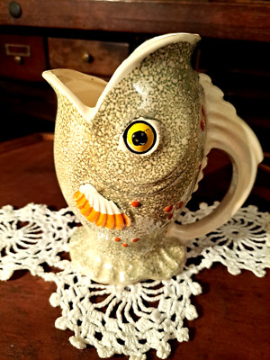 Vintage Koi Fish Ceramic Pitcher or Vase | eBay