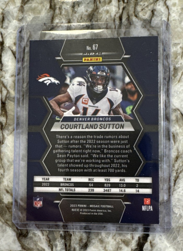 Courtland Sutton 2023 Mosaic Silver Prizm #67 | eBay