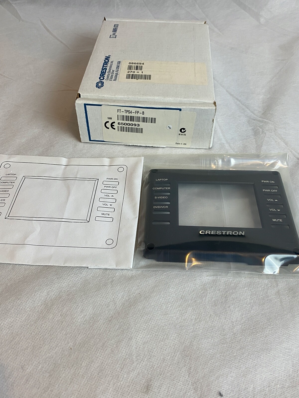 CRESTRON FT-TPS4-FP-B 5 Engravable Faceplates for FlipTo Boxes with 3.6 ...