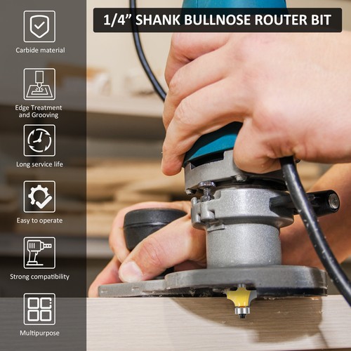 4Pcs 1/4" Shank Roundover Router Bit Set Corner Edging Router Bit ...