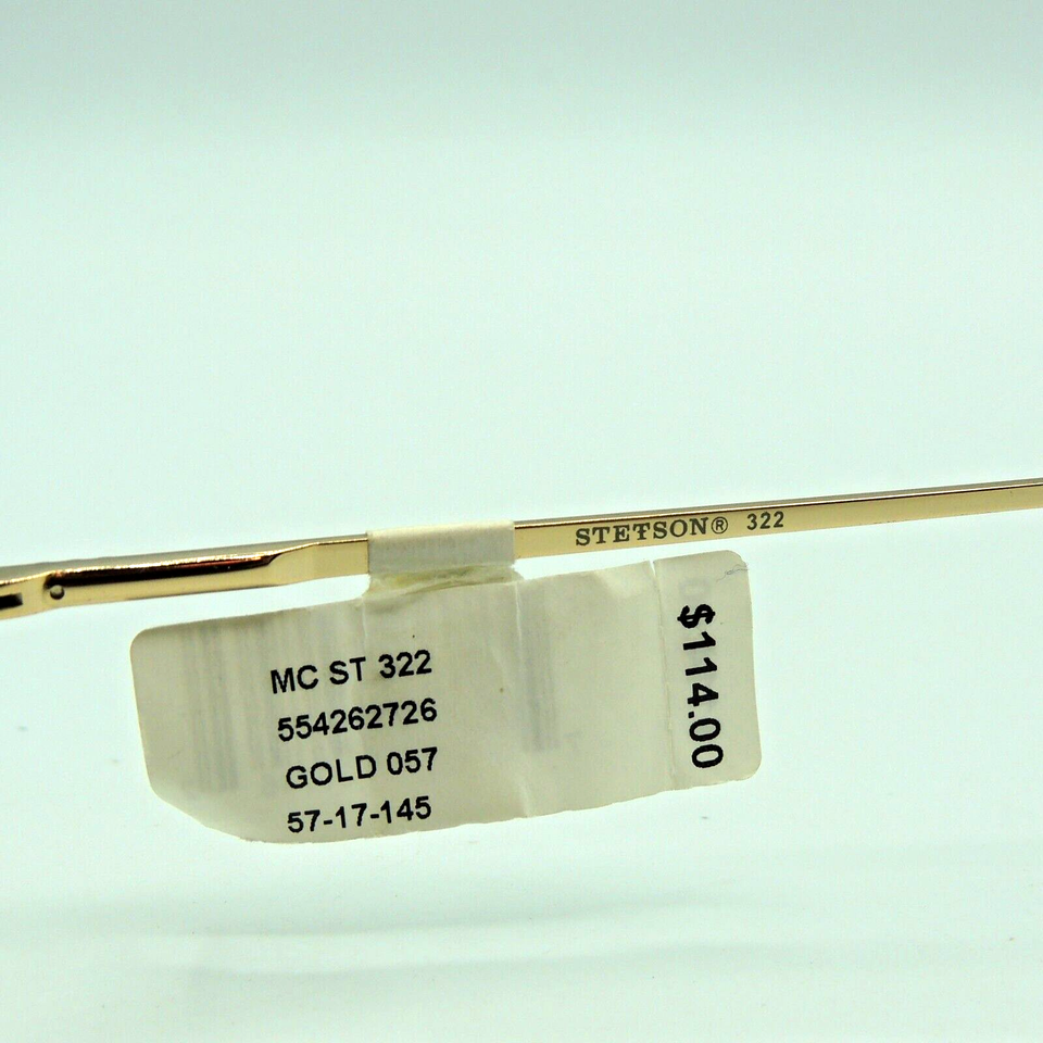 Stetson 322 057 Gold Large Eyeglass Frame 57 17 145 741558307462| eBay