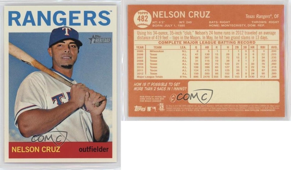 2013 Topps Heritage High Number SP Nelson Cruz #482 6o3 | eBay