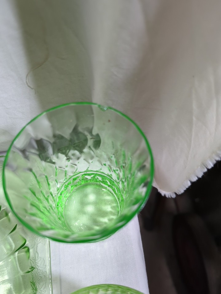 Green Depression Uranium Glass Jeanette Adam Anchor Hocking Princess ...