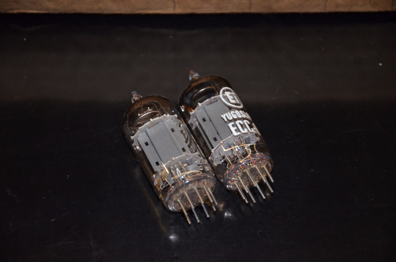 ECC81 12AT7 EI Yugoslavia NOS Pair Telefunken long smooth plates 17mm ...