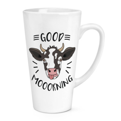 Good Mooorning Cow 17oz Large Latte Mug Cup - Funny Morning Moo Joke ...