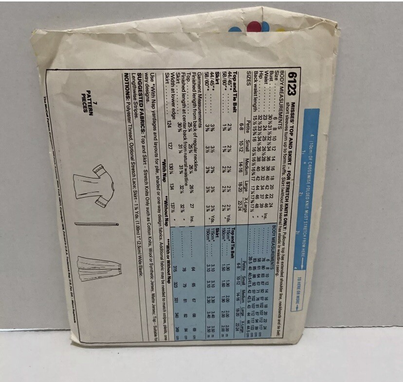McCalls Sewing Pattern 6123. Women’s Dress. Year 1978. Cut & Complete ...