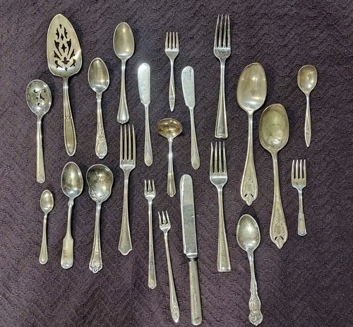 Vintage Silver Plate Flatware Misc. Lot 22 pcs. Unique Selection | eBay