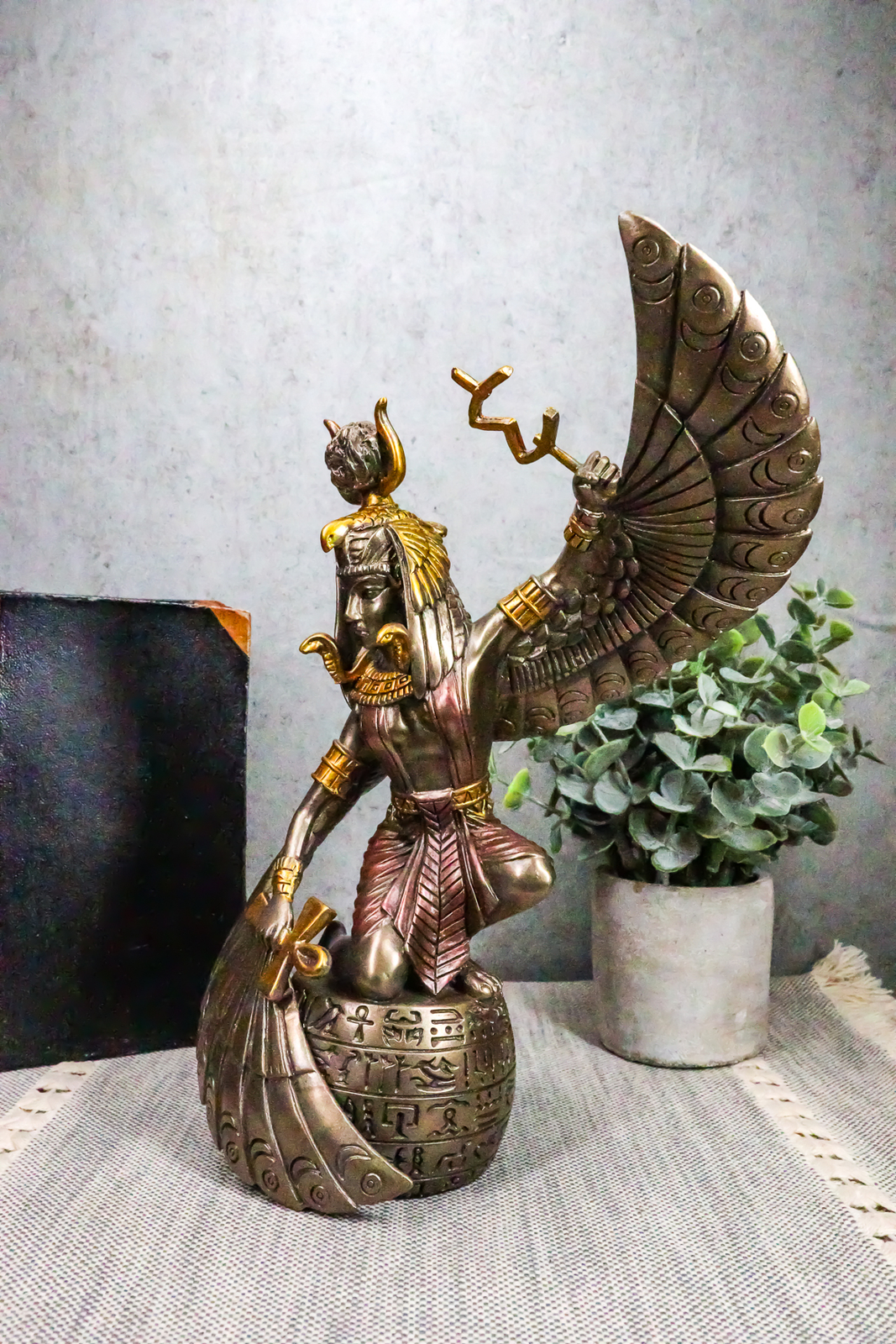 Ebros Gift Egyptian Goddess Mother Isis RA Holding Ankh Figurine 23cm H ...