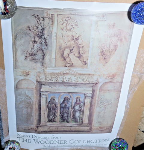 1990 Museum Exhibition Poster MASTER DRAWINGS FROM WOODNER COLLECTION ...