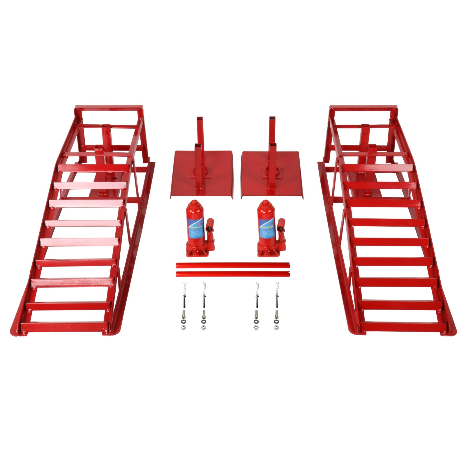 2-Pieces Heavy Duty Auto Car truck Service Ramp Lift Hydraulic Lift 5 ...