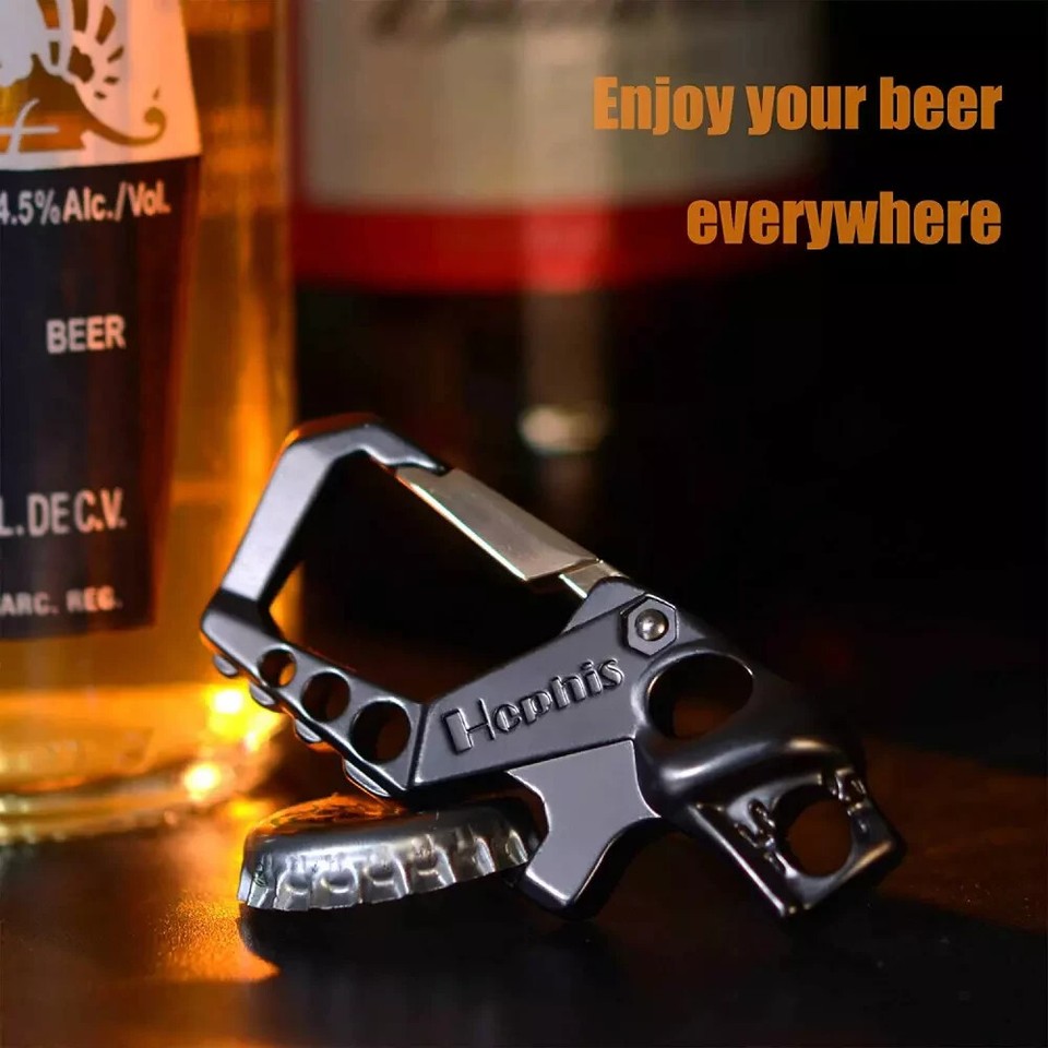 hephis Heavy Duty Key Chain Bottle Opener Carabiner Car Key Chains for ...