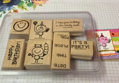 Birthday Animals Rubber Stamp Set It’s A Party Pig,Cow by Stampin Up (7 ...