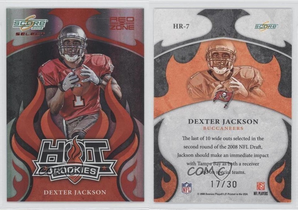 2008 Score Select Hot Rookies Red Zone 17/30 Dexter Jackson #HR-7 RC ...