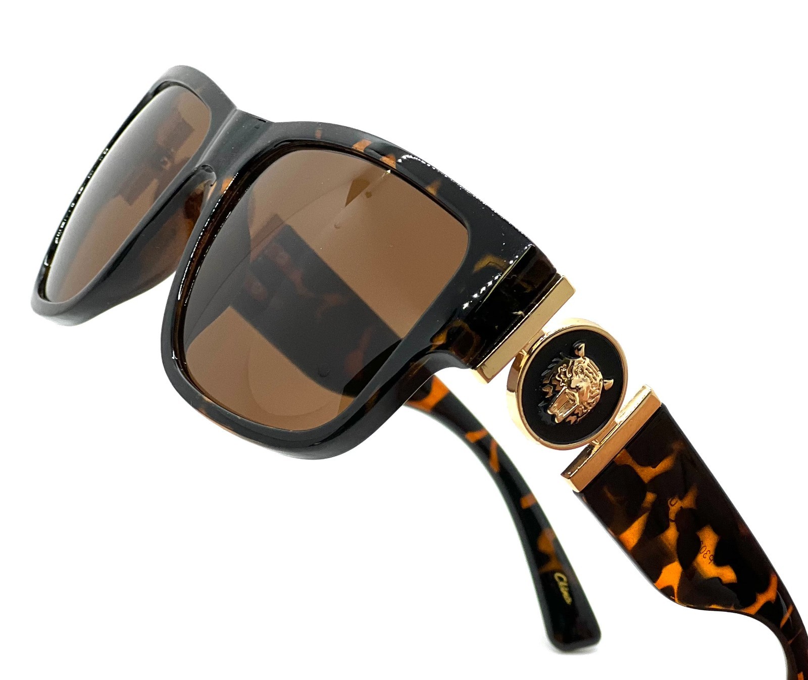 Men Sunglasses Dark Lens Rappers Retro Style Shades Gold Lion Head ...