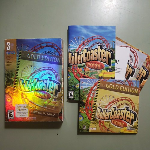 Roller Coaster Tycoon Gold Edition PC CD-ROM 3 Disc Set Complete ...