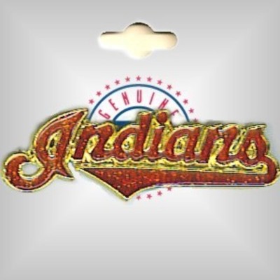 Cleveland Indians Script Logo Pin in Gold Plate & Color, MLB Made in ...