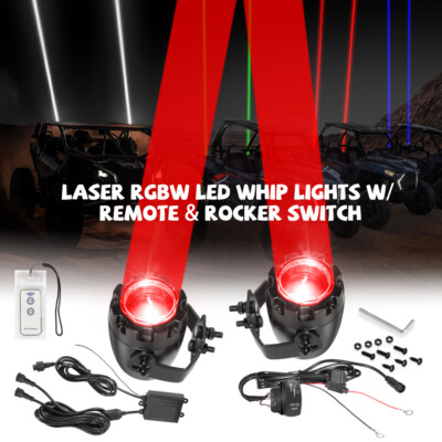 Whipless Whip Light Laser RGB LED Spot Beam For Polaris RZR Pro XP/Pro ...