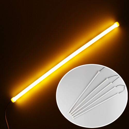 2X Amber 10W 60CM Slim LED Soft Tube Light Bar Car DRL Interior Grill ...