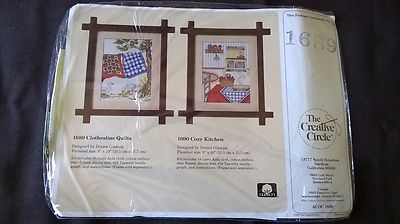 CREATIVE CIRCLE Cross Stitch Clothesline Quilts Kit #1689 Needlework ...