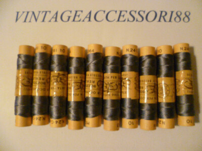 SETA REALE ART 2624 TRE STELLE 10 SPOLETTE 10 MT N° 24 COL 364 GRIGIO ...