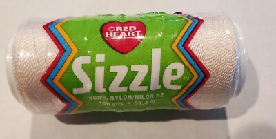 NEW RED HEART SIZZLE IVORY NYLON MACRAME CROCHET 100 yds THREAD 8110 ...
