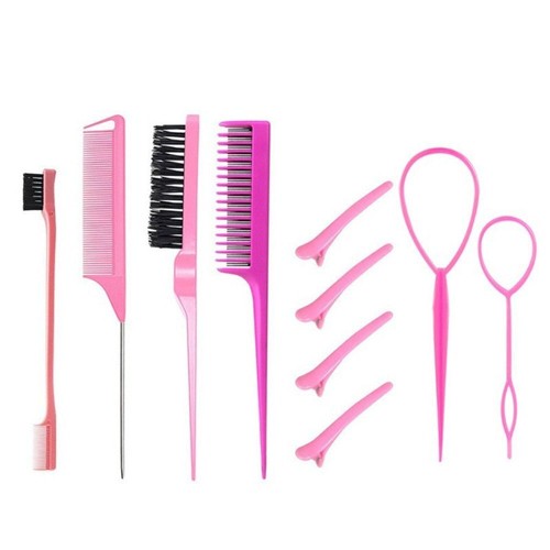 10Pcs New Hair Styling Comb Set Rat Tail Combs Triple Teasing Comb ...