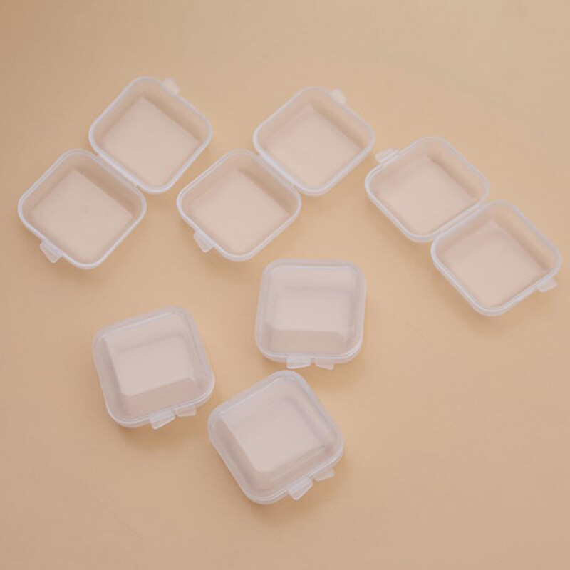 10pcs Small Box Square Transparent Plastic Box Jewelry Storage Case ...