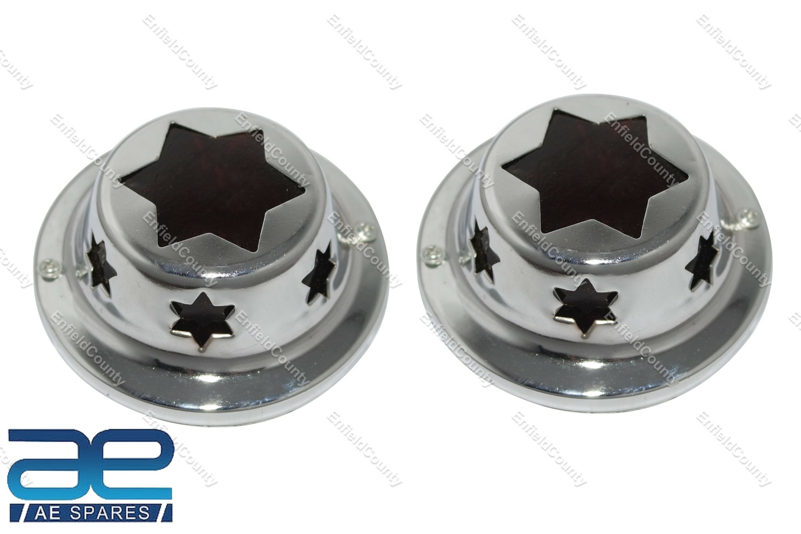 Universal Fit Chrome Red Roof Ceiling Lamp Set Of 2 X Bus Truck Car Trailer ECs | eBay