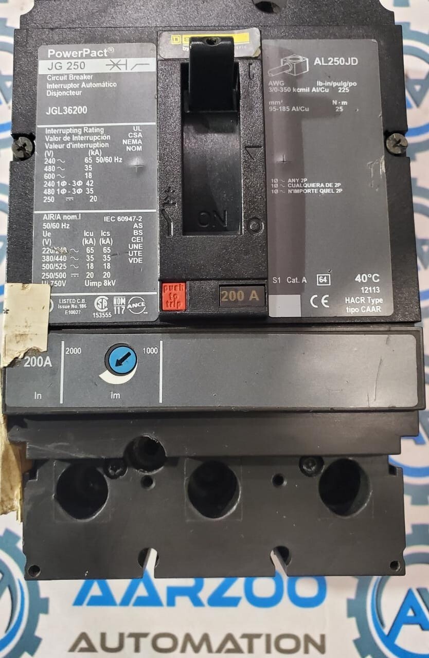 Square D Schneider Electric JGL36200 3 Pole 600V 200A | eBay
