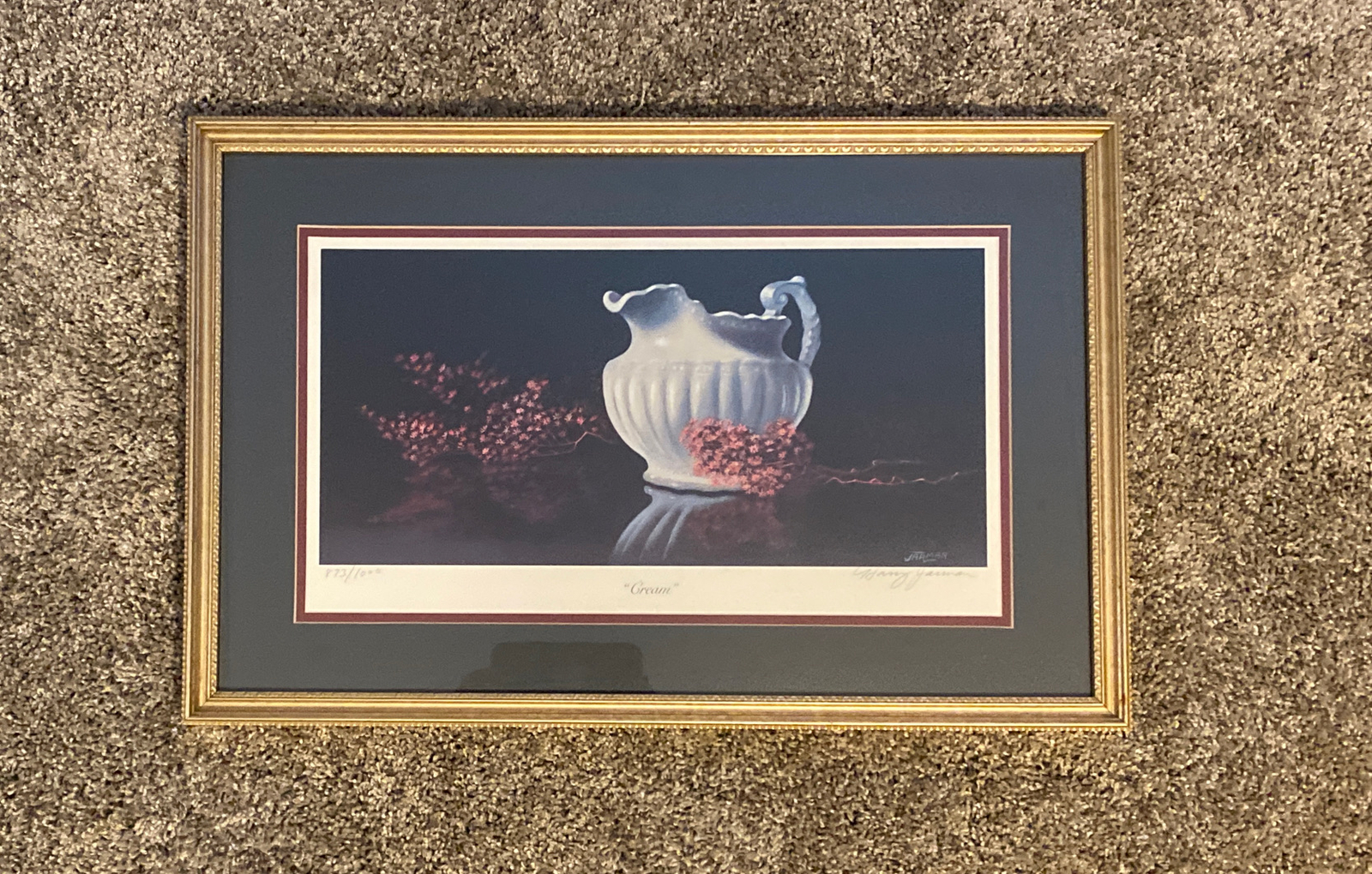 Harry Jarman “Cream” 873/1000 S/N Professionally Framed. Nonsmoking ...