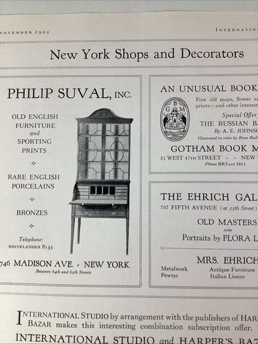 New York Shops Decorators Print Ad 1925 Original Antique NYC Philip ...