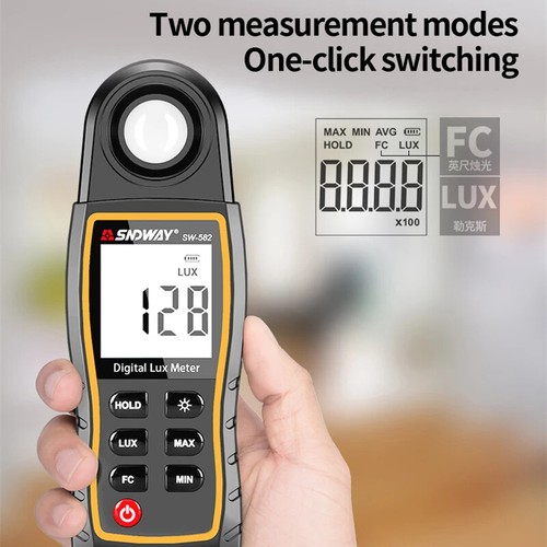 Pro Digital LCD Display Luxmeter Illuminance Light Meter Lux Meter 0 ...