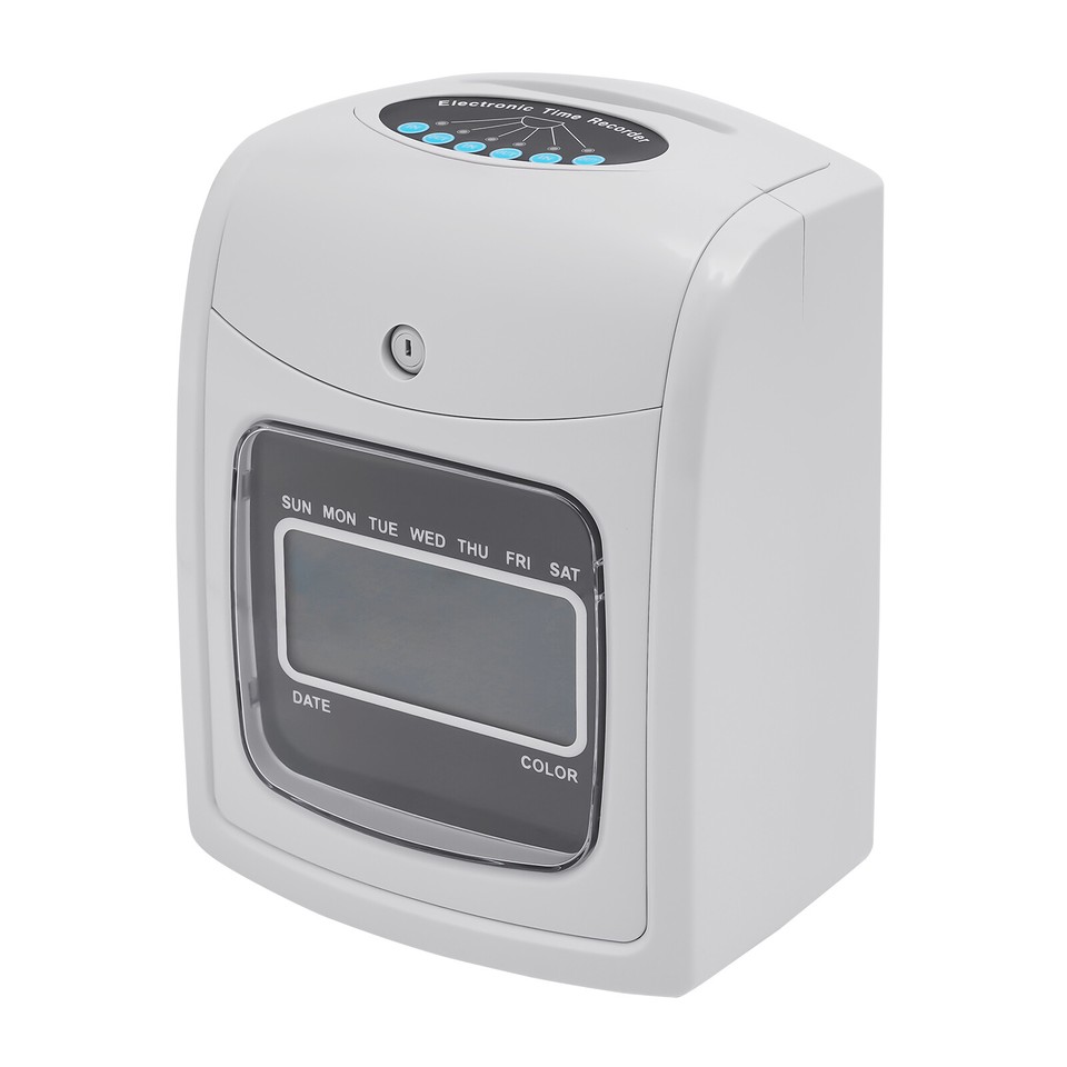 Time Clock Punch Card Employee Attendance Machine LCD Display Check- in ...