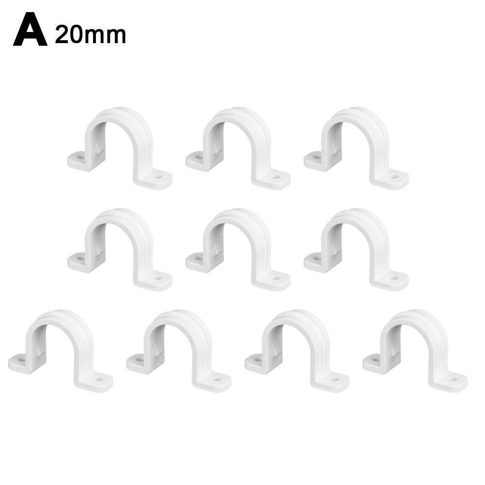 PVC Pipe Straps, 10pcs 20mm(3/4") Conduit Clamp Clip Hole Plastic NEW ...
