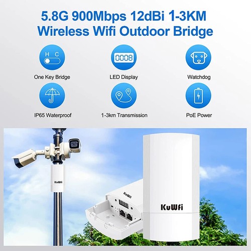 Bridge Outdoor Waterproof Wireless WiFi Bridge Repeater Router PTP Up ...