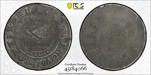 1776 Continental Currency Dollar EG Fecit Pewter PCGS AG details RARE ...