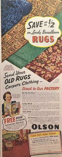 Olson Rugs Carpets Recycle Old Ones Broadloom Double Sided Vintage ...