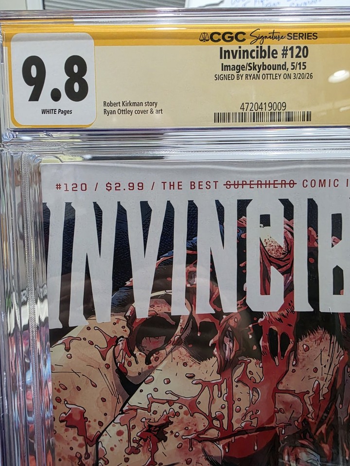 Invincible #120 2015 CGC 9.8 Signed By Ryan Ottley - Death Of Battle ...