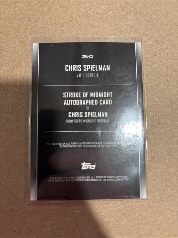 2024 Topps Midnight Chris Spielman Stroke of Auto Twilight /99 Detroit Lions | eBay