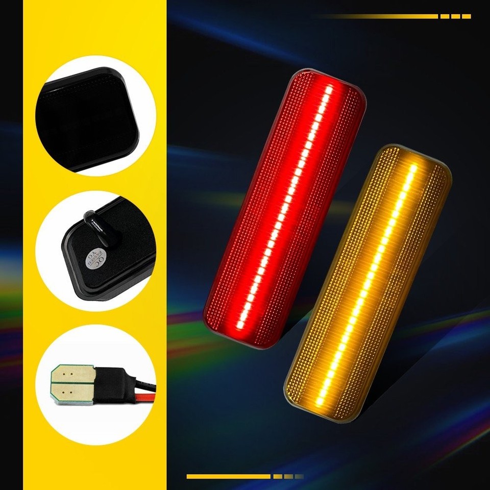 2PC Clear Lens White LED Front Side Marker Light Lamp For Dodge D100 ...