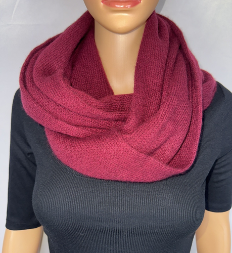 Isaac Mizrahi Live 100% Cashmere Infinity Scarf Burgundy Wine Red Soft Cozy | eBay