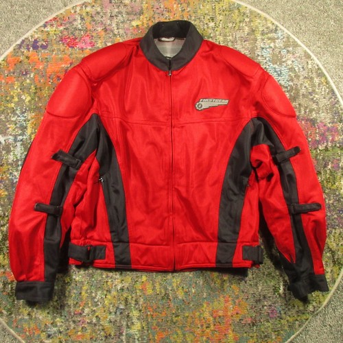 Firstgear Motorcycle Riding Jacket Mens XL Red Black Padded Hypertex ...