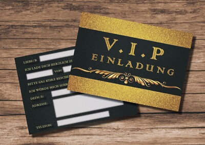 8 Einladungskarten Geburtstag VIP Party Einladungen | eBay.de
