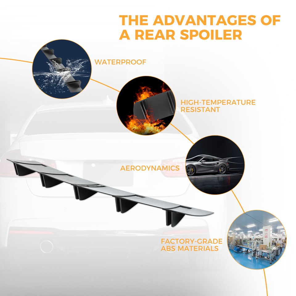 For Subaru Legacy GT WRX STI Rear Bumper Spoiler Diffuser Lip Shark Fin ...