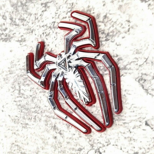 2Pcs Metal Spider Emblems Black Widow Edition Car Badge 3D Decal Chrome ...
