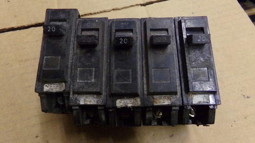 GE Circuit Breaker THQB1120 1-Pole 20A Type THQB, Lot of 5 *FREE ...