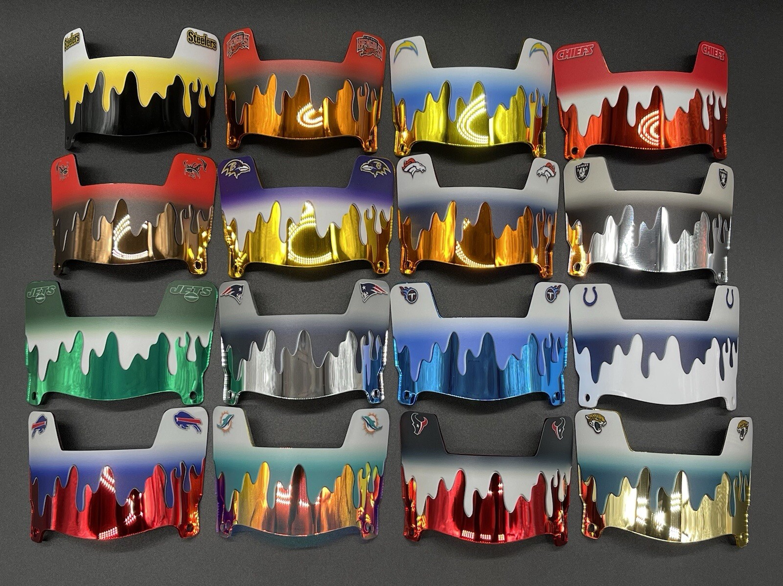 Team Drip Chrome Custom Mini Helmet Visors | eBay