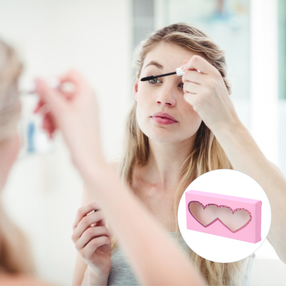 10 Pcs Heart Shaped Eyelash Box Travel Empty Boxes for False Eyelashes ...