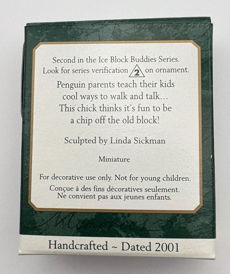 Hallmark Keepsake Ice Block Buddies Penguin Christmas Ornament 2001 ...