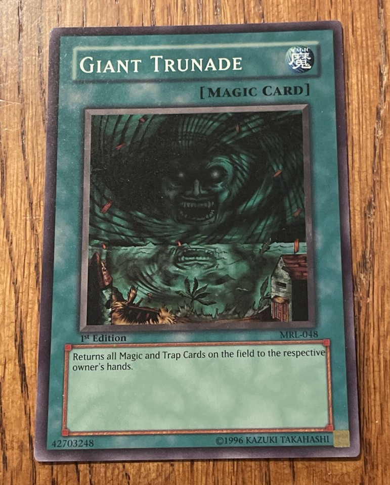1996 Yugioh Giant Trunade SUPER RARE 1st EDITION EXCELLENT | eBay